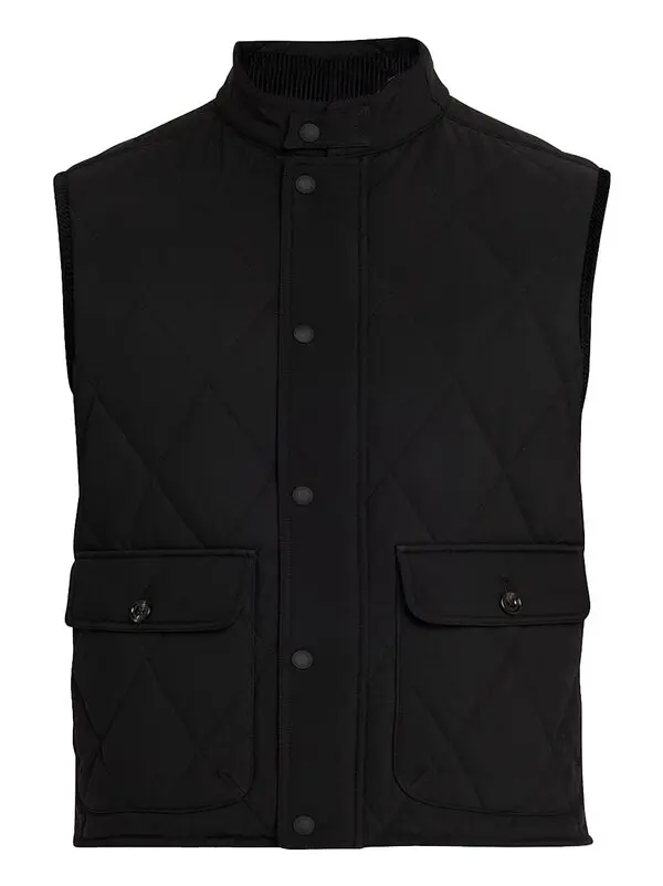 Ralph Lauren Carleton Quilted Snap-front Vest - Black