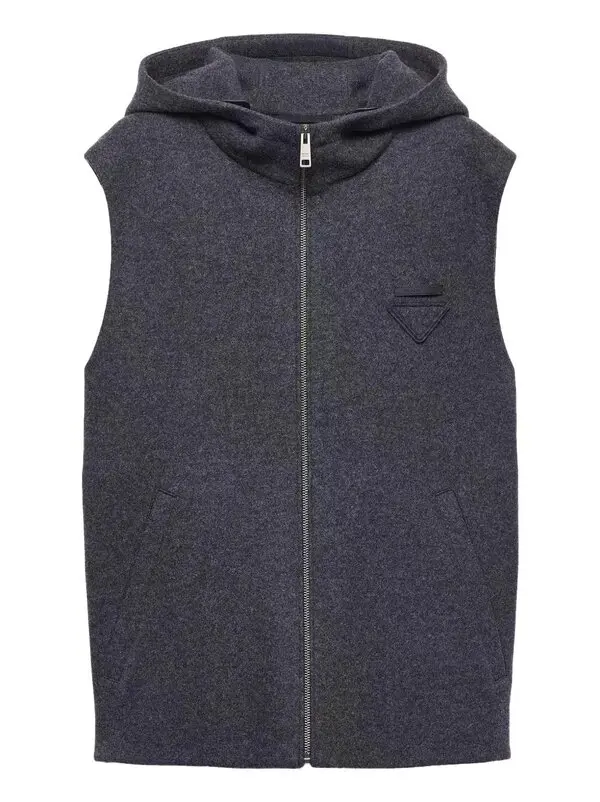 Prada Hooded Zip Vest - Grey