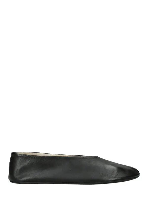 THE ROW Stella Leather Ballet Flats - Black