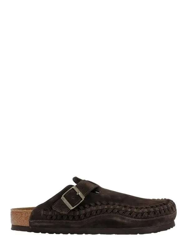 BIRKENSTOCK Boston Braided Suede Clogs - Mocca