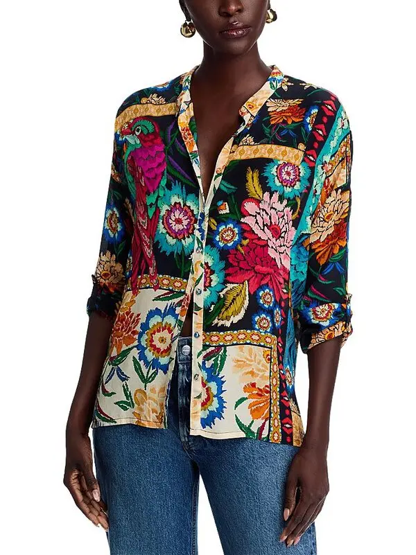 Johnny Was Oversized Audrey Silk Shirt - Eirene