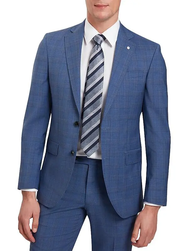 Ted Baker London Classic Wool Check Modern Fit Suit Jacket - Dark Blue