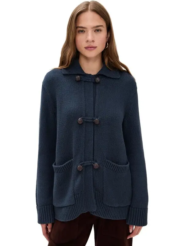 ALEX MILL Ada Cotton Cardigan - Evening Sky