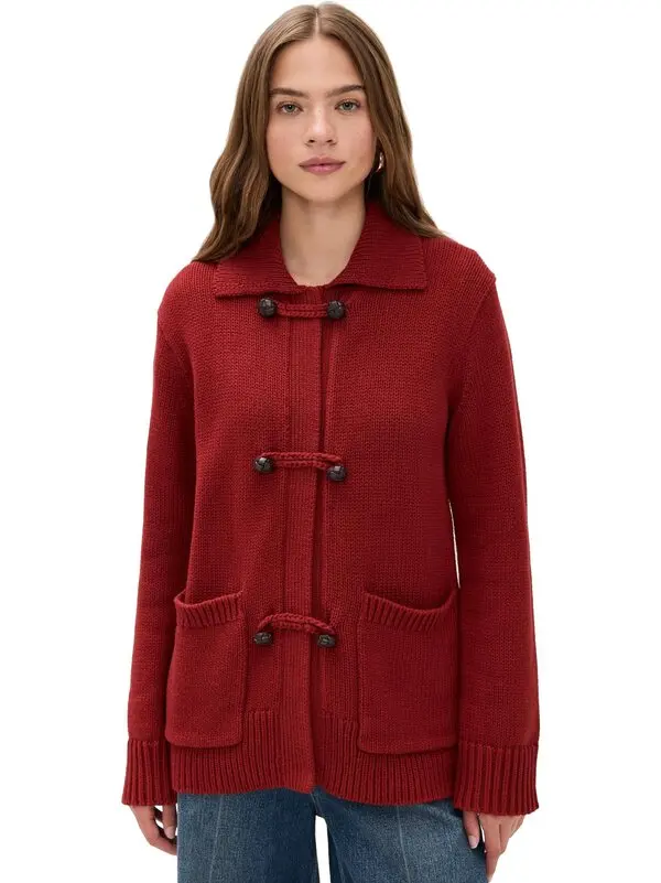 ALEX MILL Ada Cotton Cardigan - Mahogany