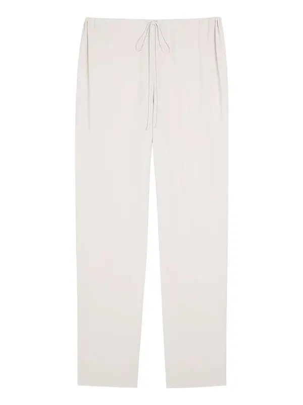 Tove Drawstring Crepe Trousers - Light Grey