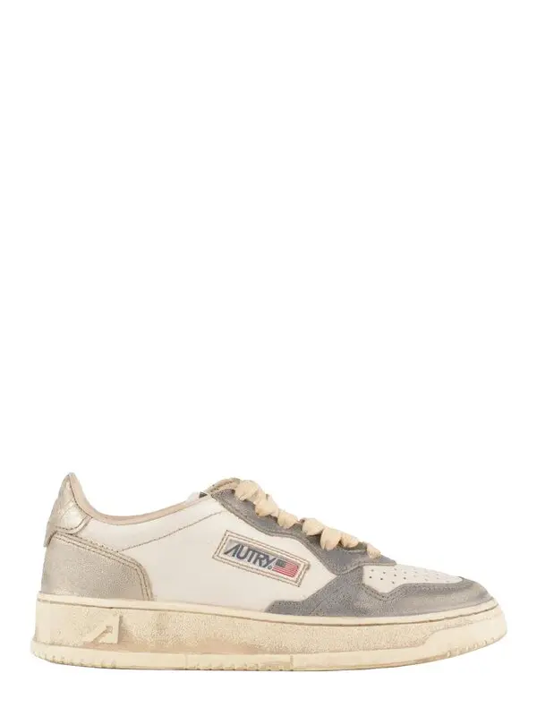 AUTRY Medalist Low Super Vintage Sneakers - Silver, White, Gray