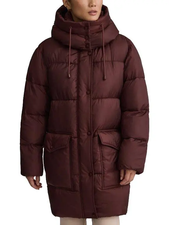 NVLT Cire Wonder Puffer Coat - Wine Metallic