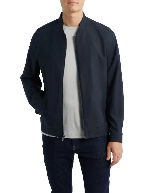 Johnston & Murphy Patterned Zip Jacket - Navy