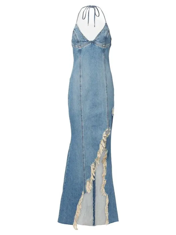 Blumarine Denim Maxi Dress - Blue
