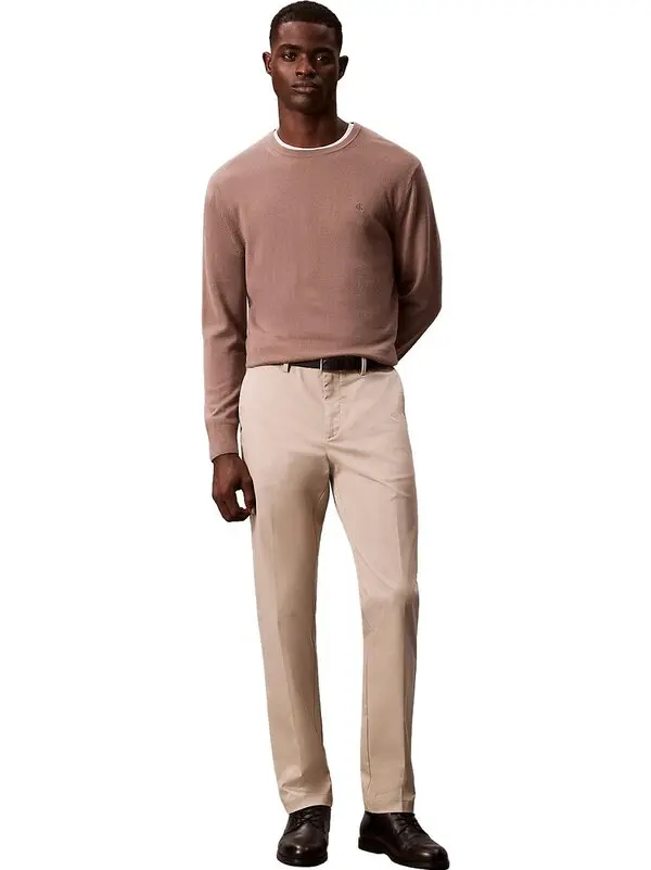 Calvin Klein Cotton Stretch Slim Trousers - Island Fossil