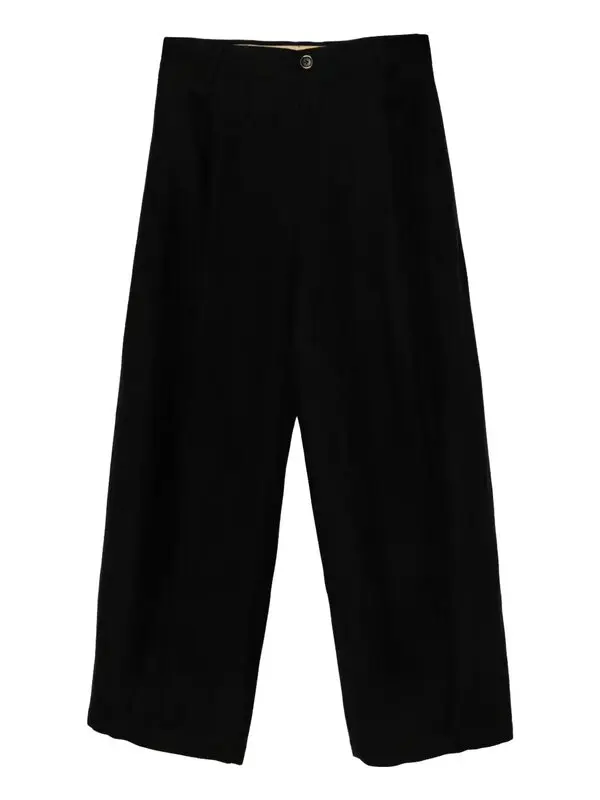 UMA WANG Pleated Trousers With Pocket Detail - Black