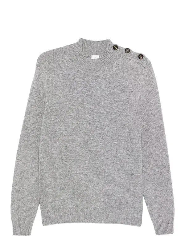 Eleventy Button-detailed Wool Sweater - Grey