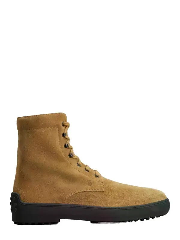 TOD'S Suede Combat Boots - Brown