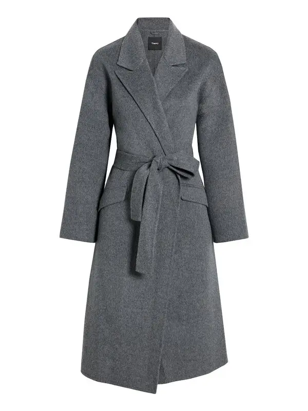 Theory Wool And Cashmere-blend Felt Coat - Dark Gray