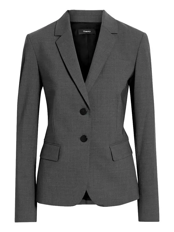 Theory Wool-blend Blazer - Dark Gray