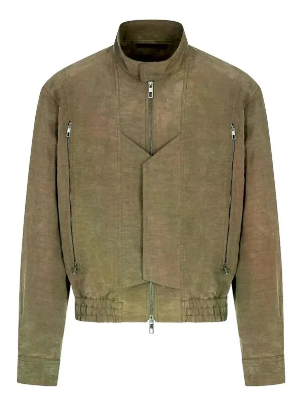 Giorgio Armani High Neck Coat - Brown