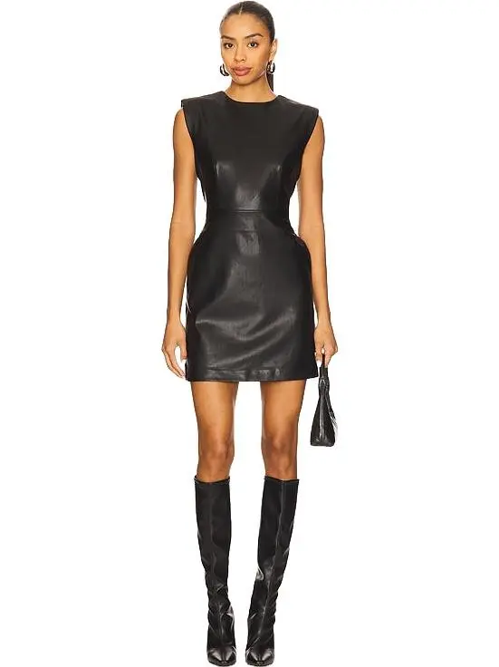 Steve Madden Belen Faux Leather Dress - Black