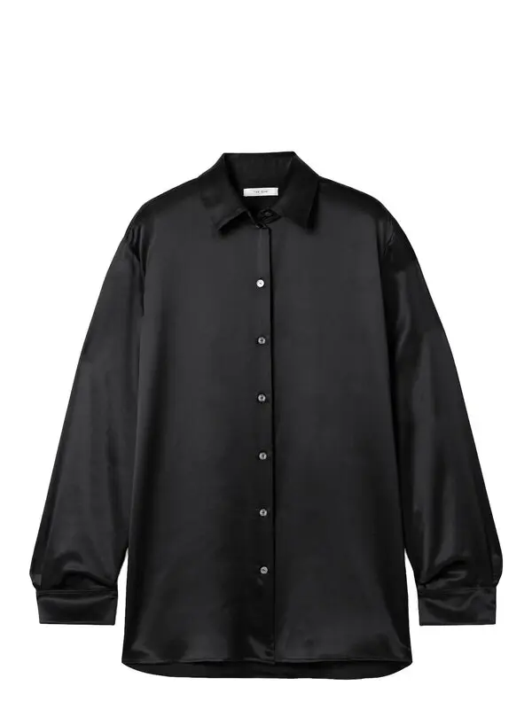 THE ROW Sisilia Oversized Silk-satin Shirt - Black
