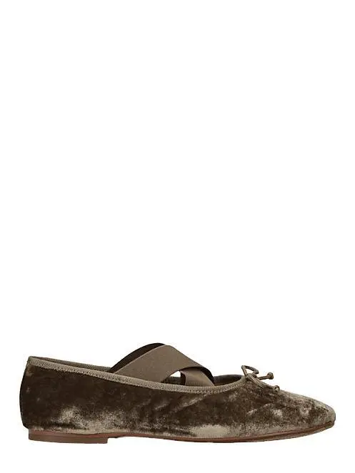 Sam Edelman Arya Velvet Ballet Flats - Brown