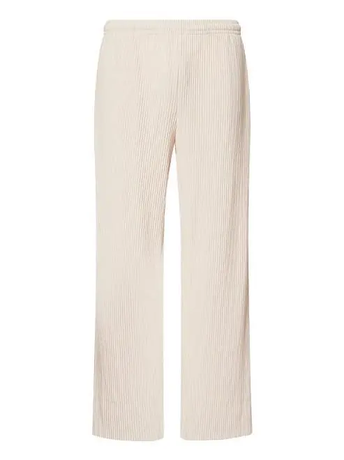 BELIER Pleated Resort Stretch-woven Trousers - Ecru