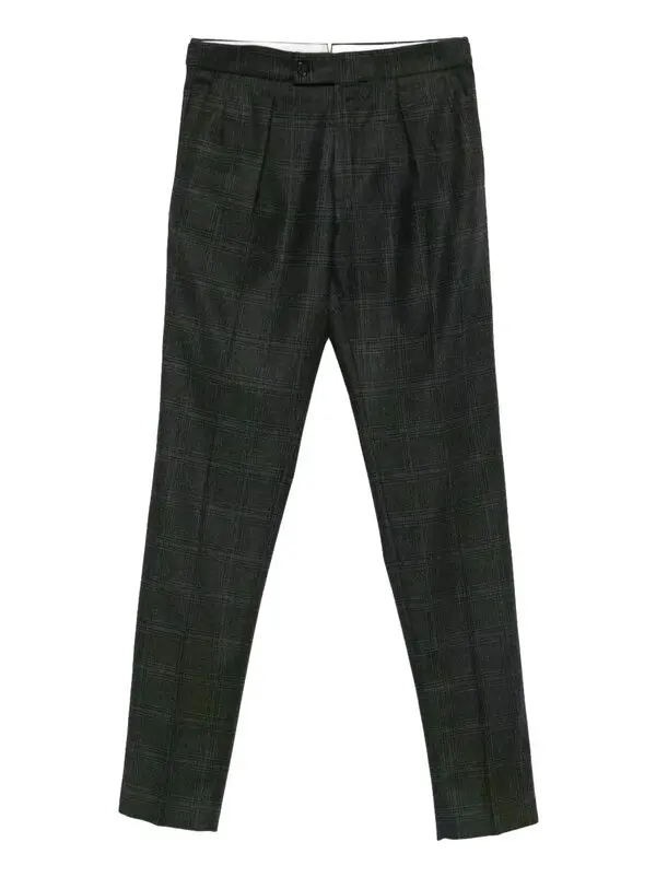 Incotex Pleated Checked Trousers - Grey