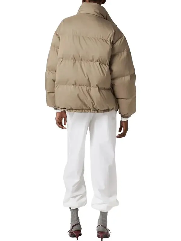 Miu Miu Piumini Ponge Tec Piumino - Acciaio