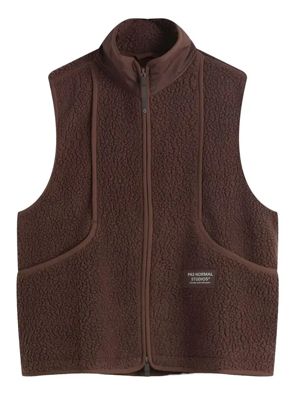 PAS NORMAL STUDIOS Off-race Pile Fleece Vest - Light Brown