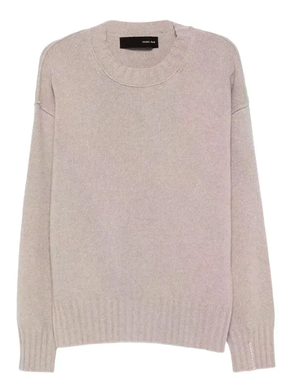 Isabel Benenato Frayed-edge Cashmere Sweater - Neutrals