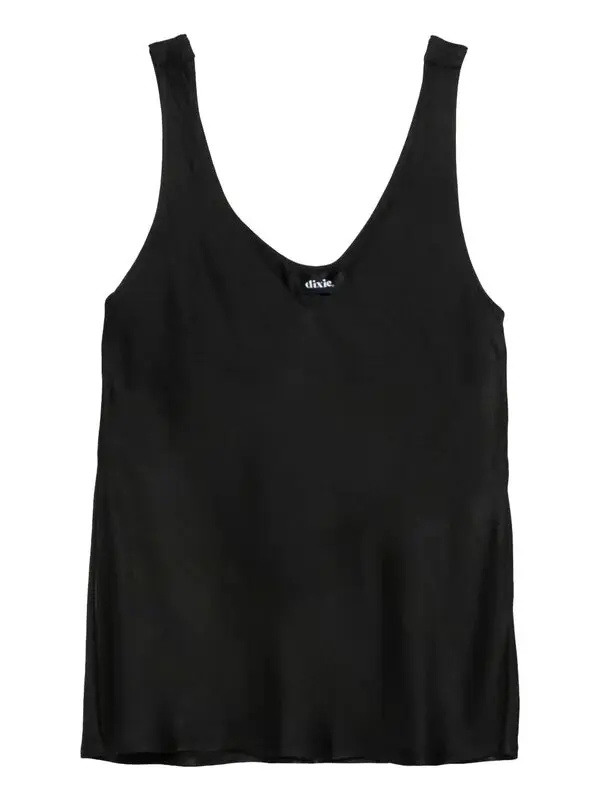 Dixie V-neck Cotton Top - Black