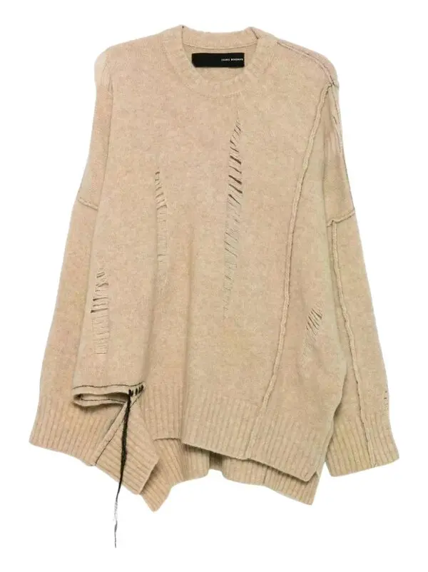 Isabel Benenato Distressed Detail Sweater - Neutrals