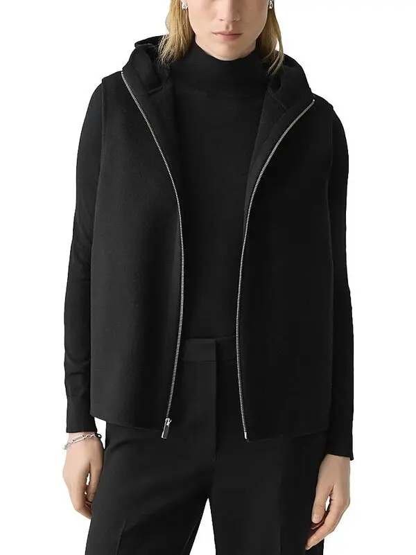 Theory Hooded Wool And Cashmere Vest - Black