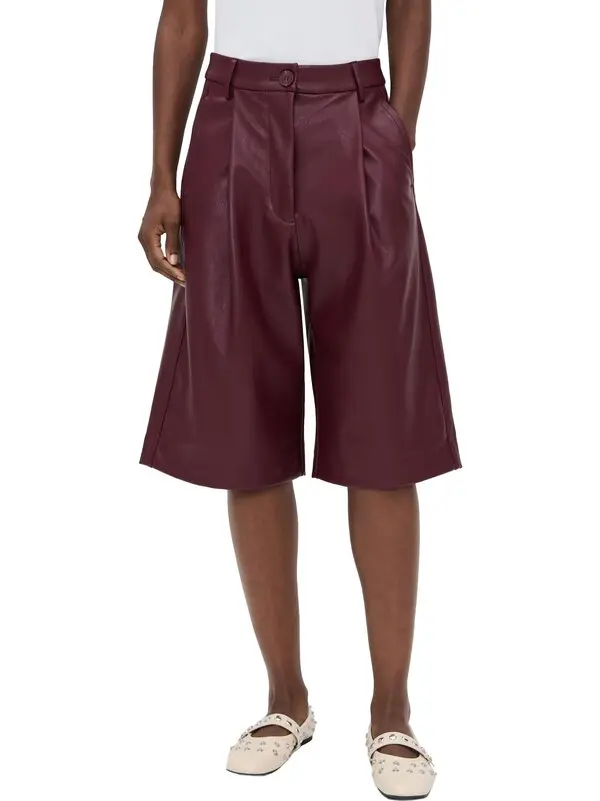Essentiel Antwerp Faux Leather Shorts - Margot Mauve