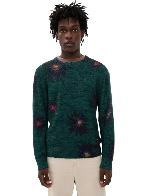 Paul Smith Floral Pattern Crewneck Sweater - Emerald