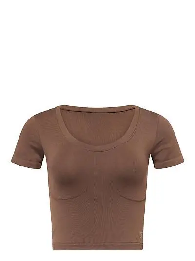 GYMSHARK Soft Sculpt Midi Stretch-jersey T-shirt - Brown