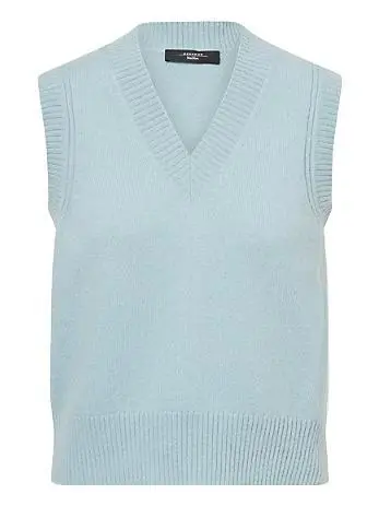 Max Mara Carlos V-neck Cashmere Waistcoat - Sky Blue