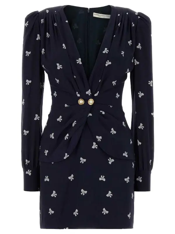 Alessandra Rich Silk Mini Dress - Printed