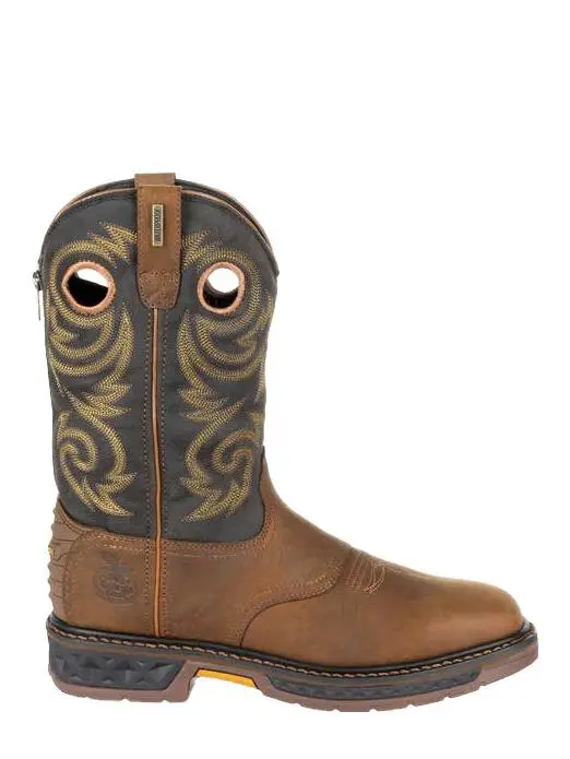 GEORGIA BOOT Carbo-tec Lt Waterproof Pull-on Work Boots - Black And Brown