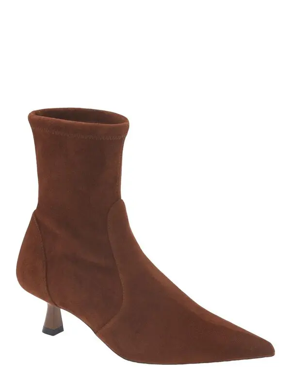 STUART WEITZMAN Sculpt Pointy Toe Bootie 50 - Deep Coffee