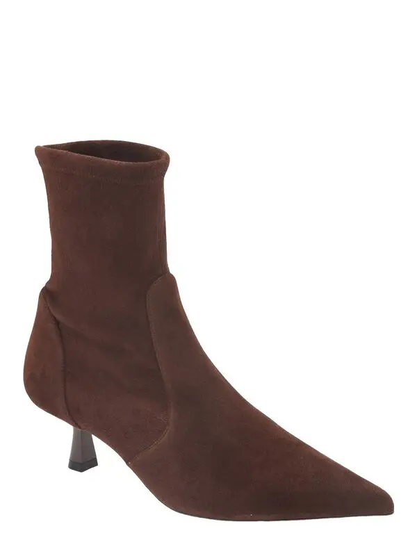 STUART WEITZMAN Sculpt Pointy Toe Bootie 50 - Walnut
