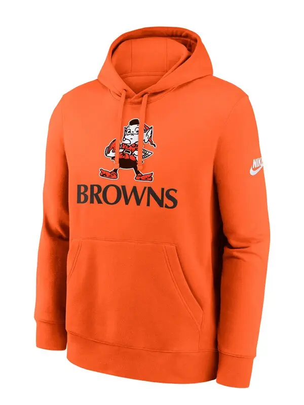 Nike Cleveland Browns Rewind Club Nfl Pullover Hoodie - Orange