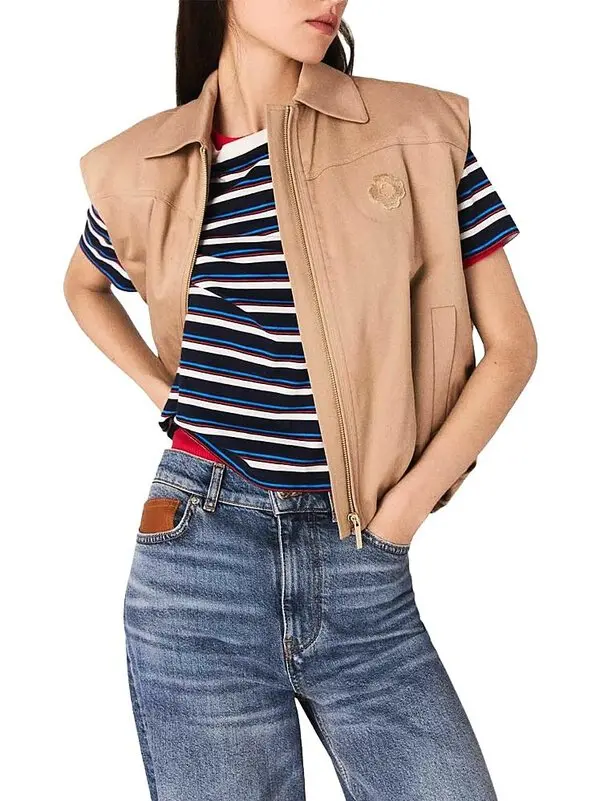 Maje Sleeveless Jacket - Beige