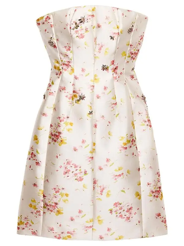 Prada Floral-embellished Strapless Mini Dress - Begonia