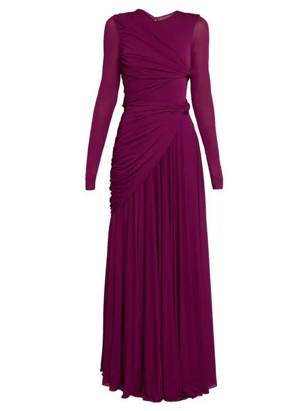 Giambattista Valli Knot-draped Jersey Maxi Dress - Violet