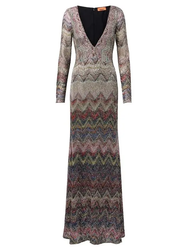 Missoni Zigzag Sequined Lamé Maxi Dress - Multicoloured