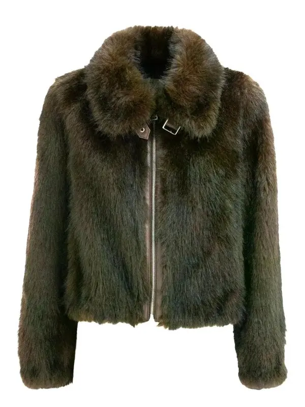 BULLY Faux-fur Zip-up Jacket - Brown