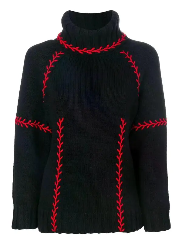Alexander McQueen Chunky Turtle Neck Jumper - Black