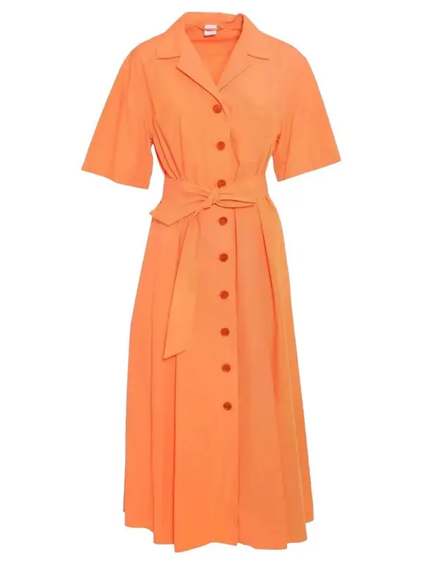 Aspesi Button-down Belted Dress - Orange