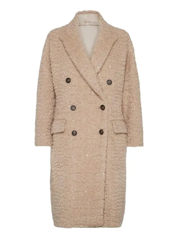 Brunello Cucinelli Wool Double-breasted Coat - Camel