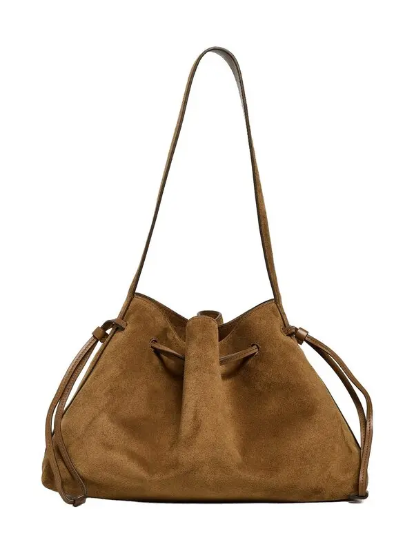 Madewell Suede Drawstring Shoulder Bag - Dried Acorn