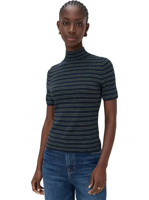 Theory Leenda Stripe Shirt - Deep Navy Multi